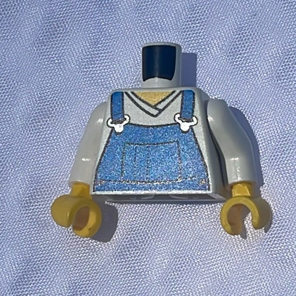 Lego | Toys | Lego Minifigure Torso With Blue Overalls And White ...